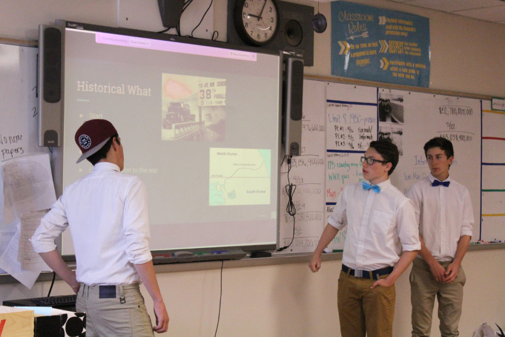 Homer students use video technology to learn in a classroom without ...