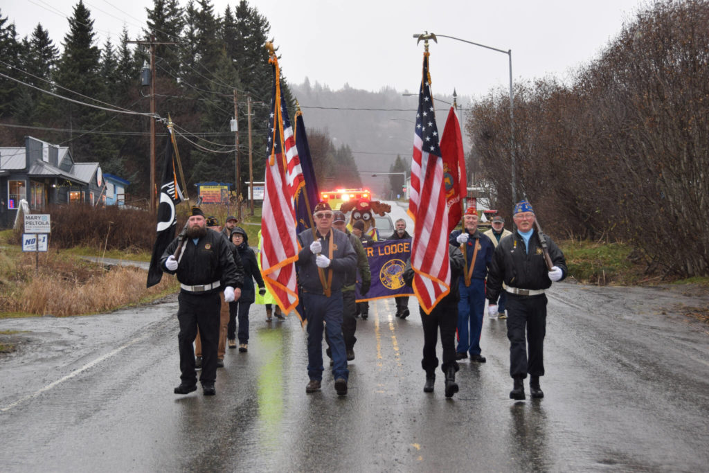 Veterans march through the rain | Homer News