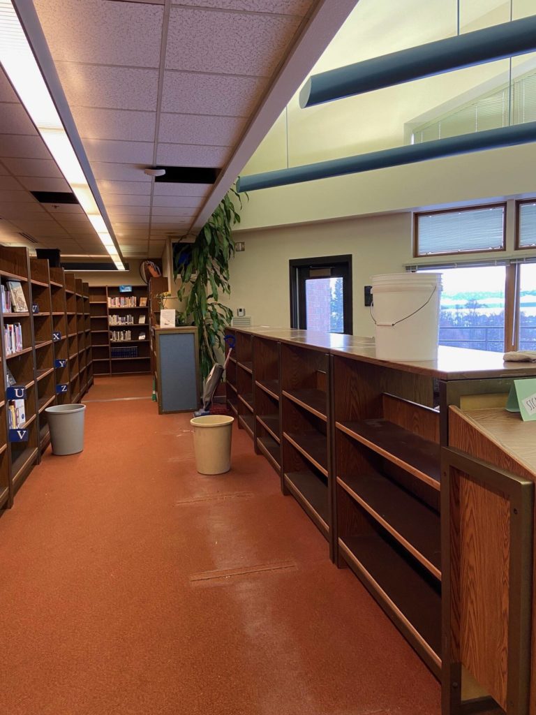 Homer High School library experiences water leaks, awaits roof ...
